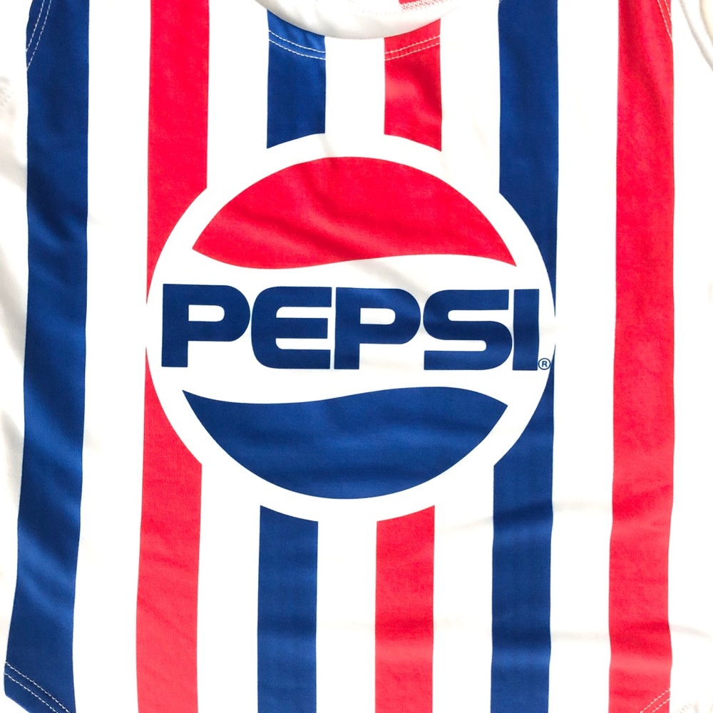 Pepsi Striped Red Blue One Piece Swimsuit A025 - Gem
